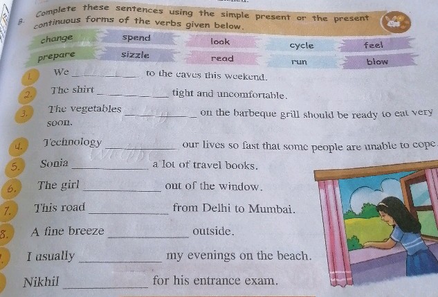 8 Complete these sentences using the simple | StudyX