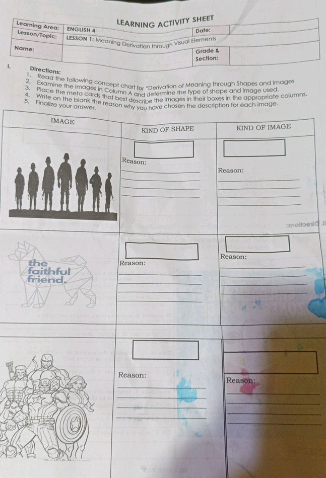 LEARNING ACTIVITY SHEET 1 Directions 1 Read | StudyX