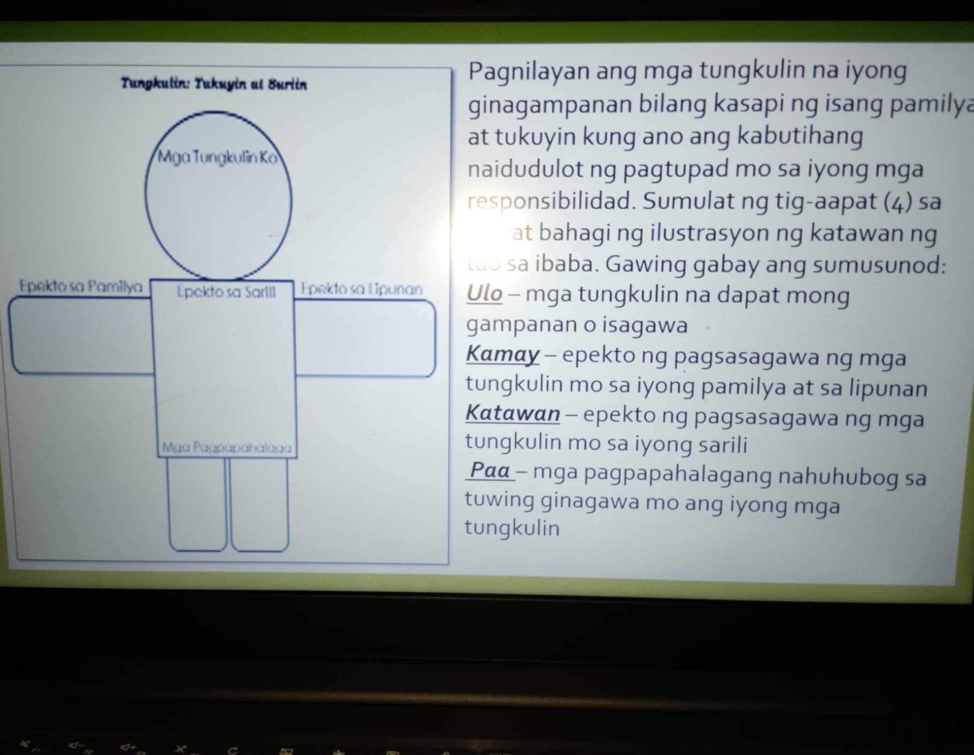 Pagnilayan ang mga tungkulin na iyong | StudyX