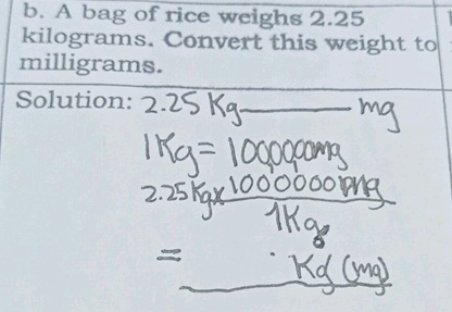 b A bag of rice weighs 225 kilograms Convert | StudyX