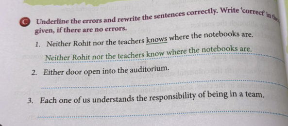 C Underline the errors and rewrite the | StudyX