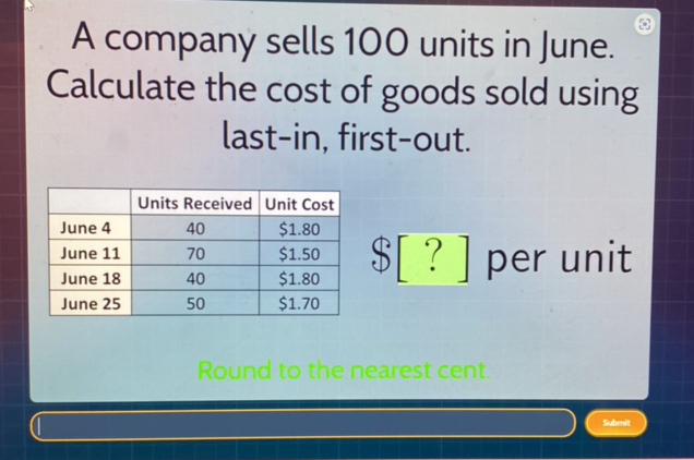 A company sells 100 units in June (5) | StudyX