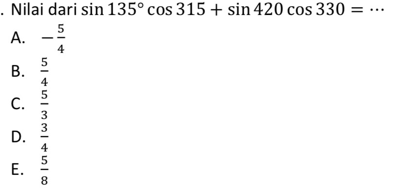 Nilai dari 135 315+ 420 330= A - 54 B | StudyX