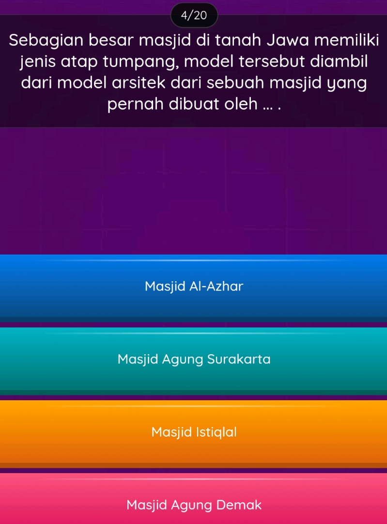 4 / 20 Sebagian besar masjid di tanah Jawa | StudyX