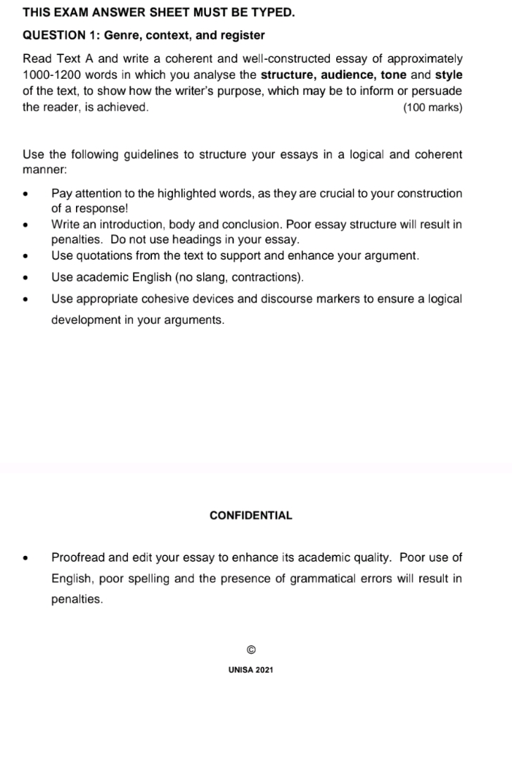 THIS EXAM ANSWER SHEET MUST BE TYPED | StudyX
