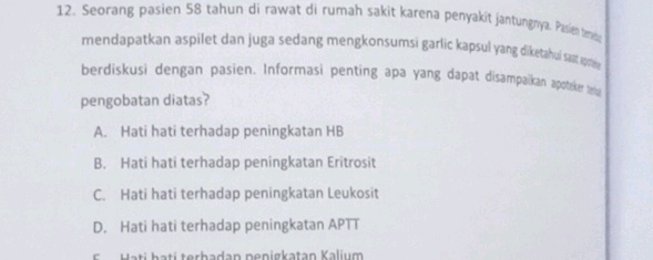 12 Seorang pasien 58 tahun di rawat di | StudyX