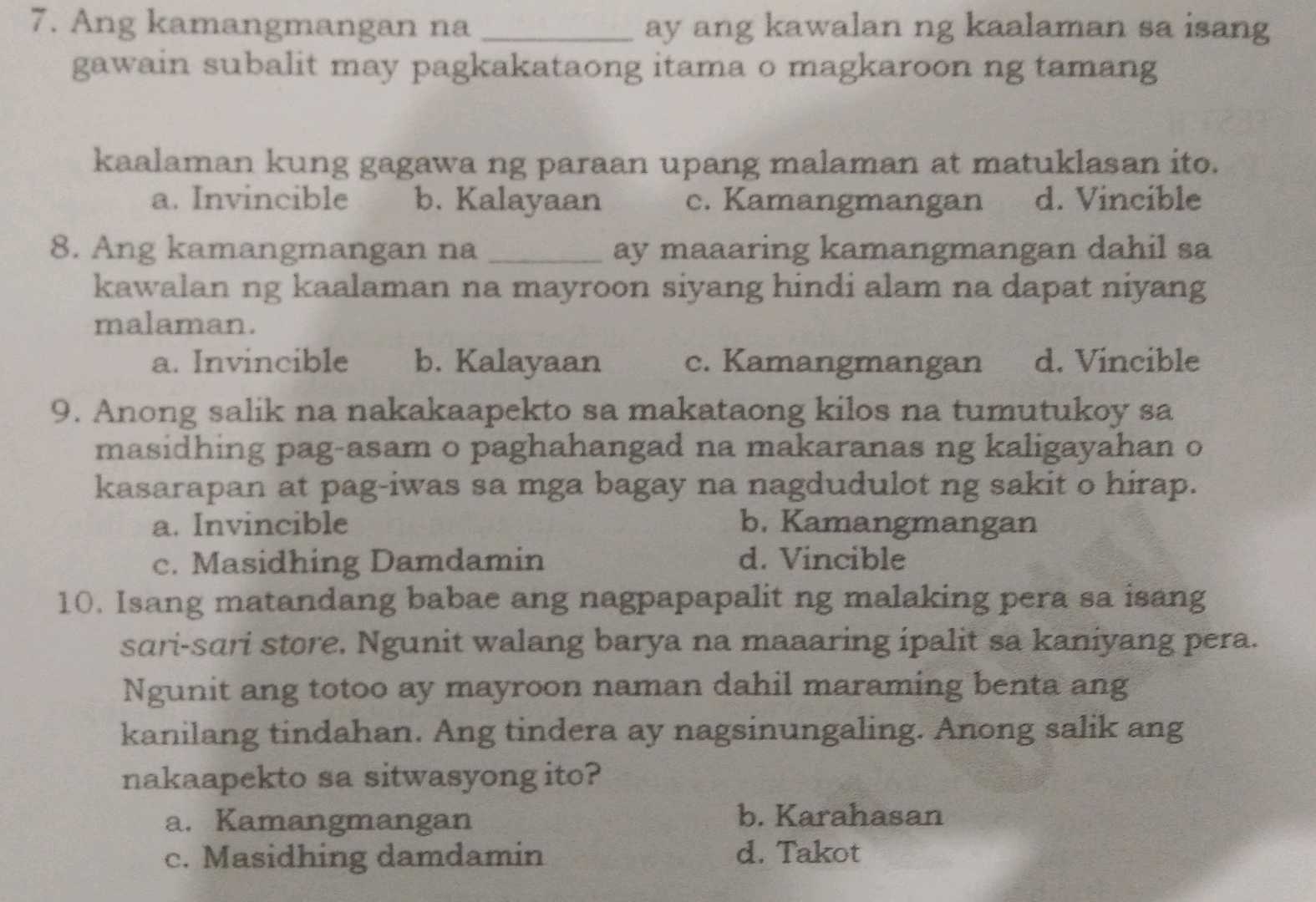 7 Ang kamangmangan na ay ang kawalan ng | StudyX