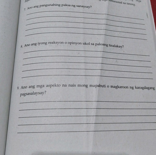 7 Ano ang pangunahing paksa ng sanaysay 8 | StudyX