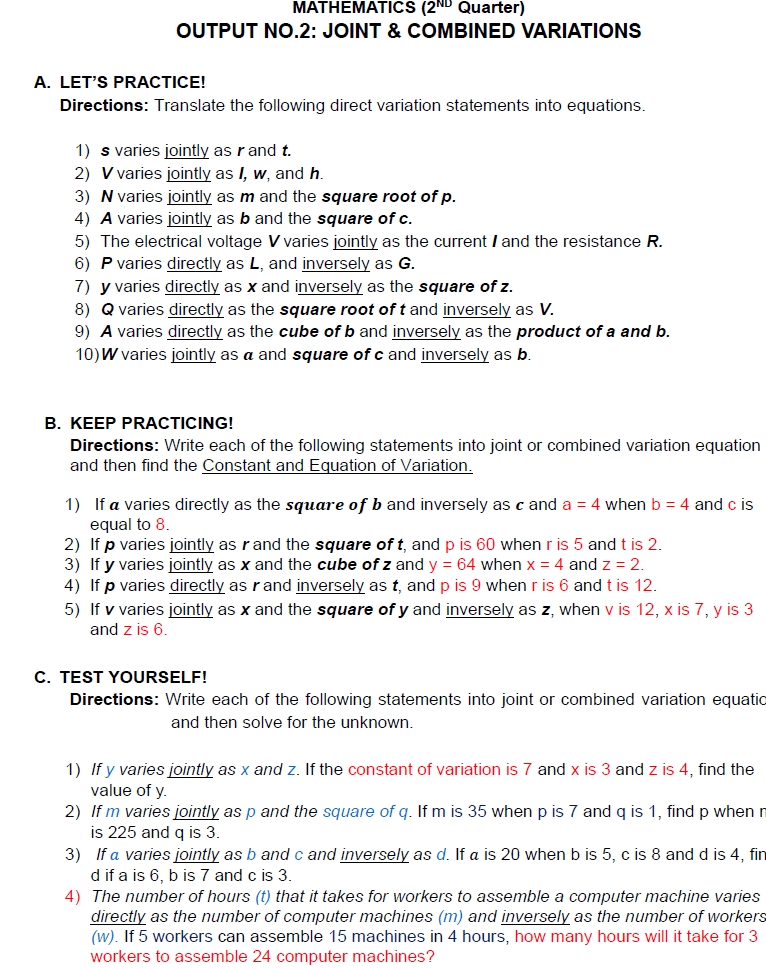 MATHEMATICS (2 ND Quarter) OUTPUT NO2 | StudyX