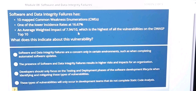 Module 08 Software and Data Integrity | StudyX