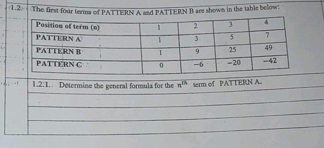 12 The first fotir terms of PATTERN A and | StudyX