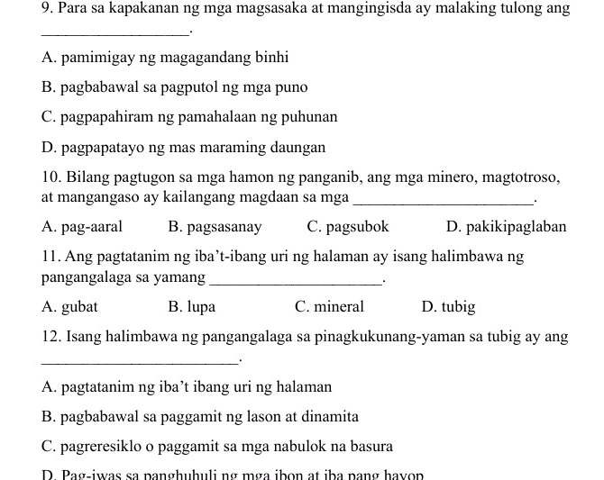 9 Para sa kapakanan ng mga magsasaka at | StudyX