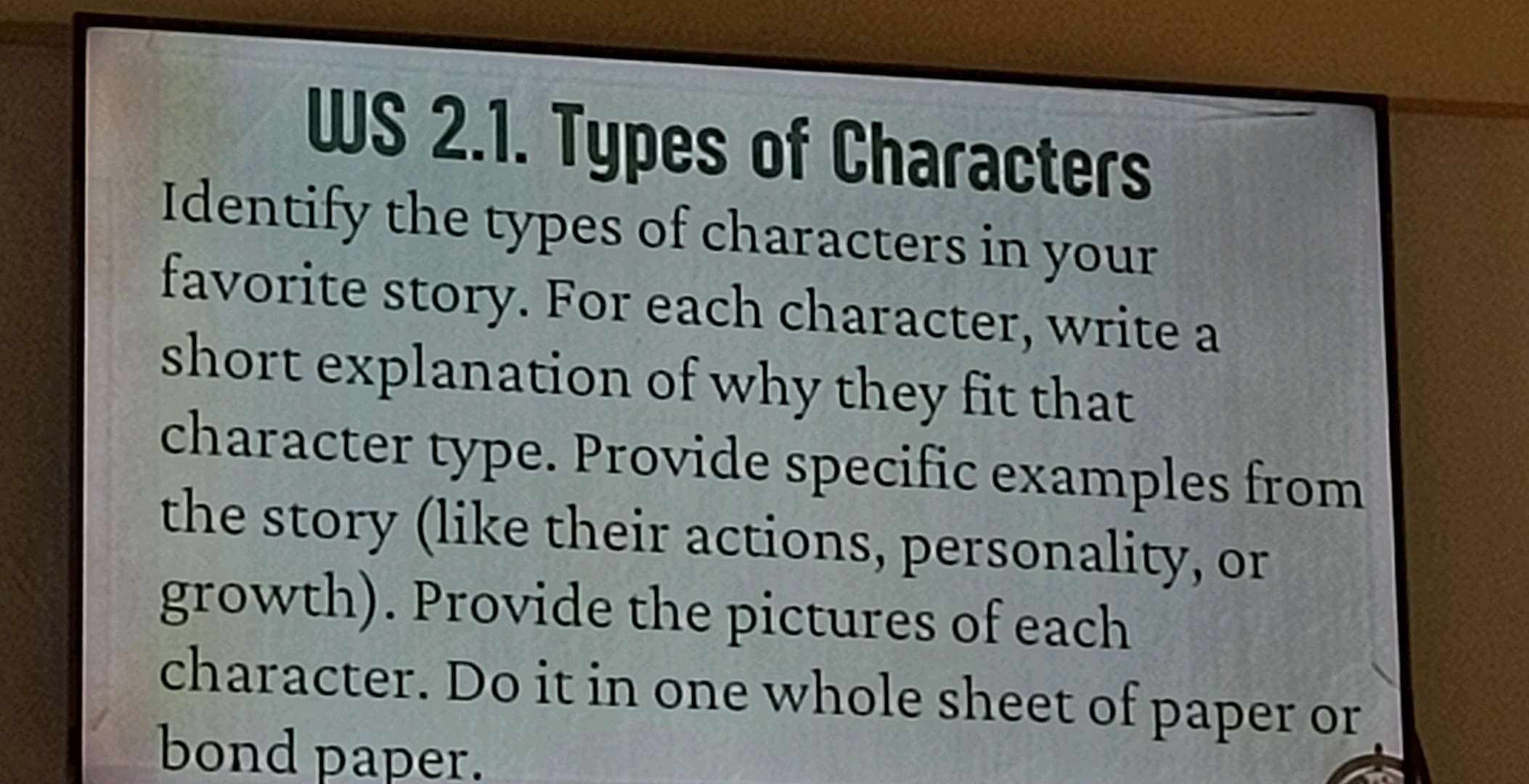 US 21 Types of Characters Identify the types | StudyX