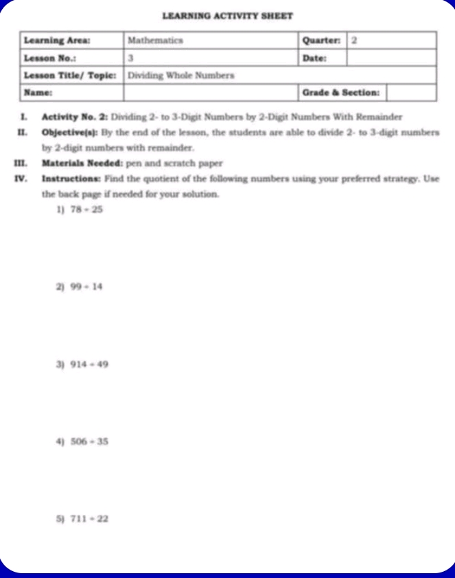 LEARNING ACTIVITY SHEET Learning Area | StudyX