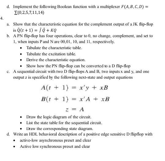 d Implement the following Boolean function | StudyX