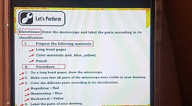 Lets Perform Directions Draw the microscope | StudyX