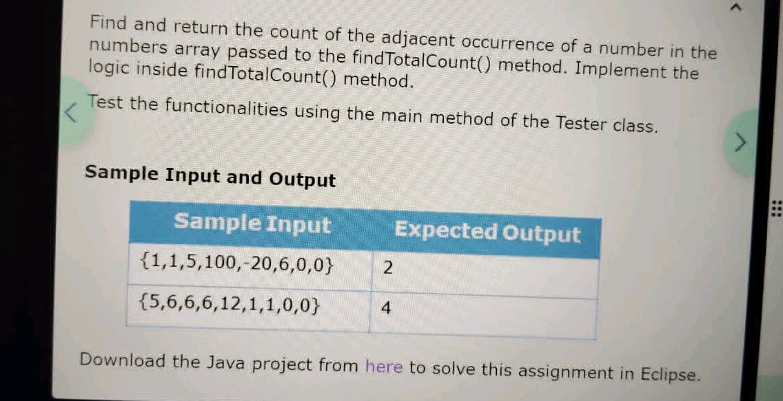 Find and return the count of the adjacent | StudyX