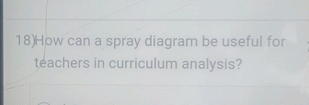 18)How can a spray diagram be useful for | StudyX