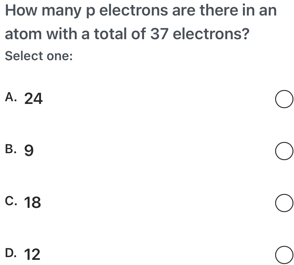 How many p electrons are there in an atom | StudyX
