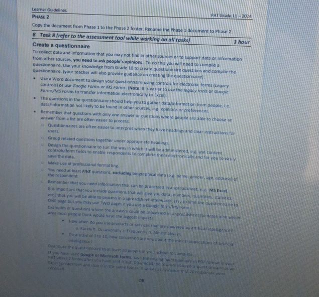 Learner Guidelines Phase 2 Pat Girde 11 - | StudyX