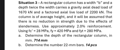 Situation 3 - A rectangular column has a | StudyX