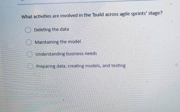What activities are involved in the build | StudyX