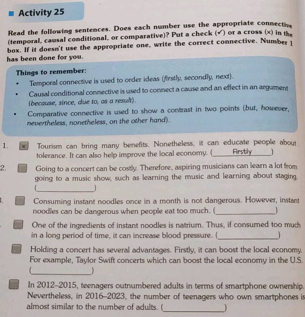 Activity 25 Read the following sentences | StudyX