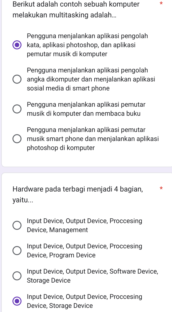 Berikut adalah contoh sebuah komputer | StudyX