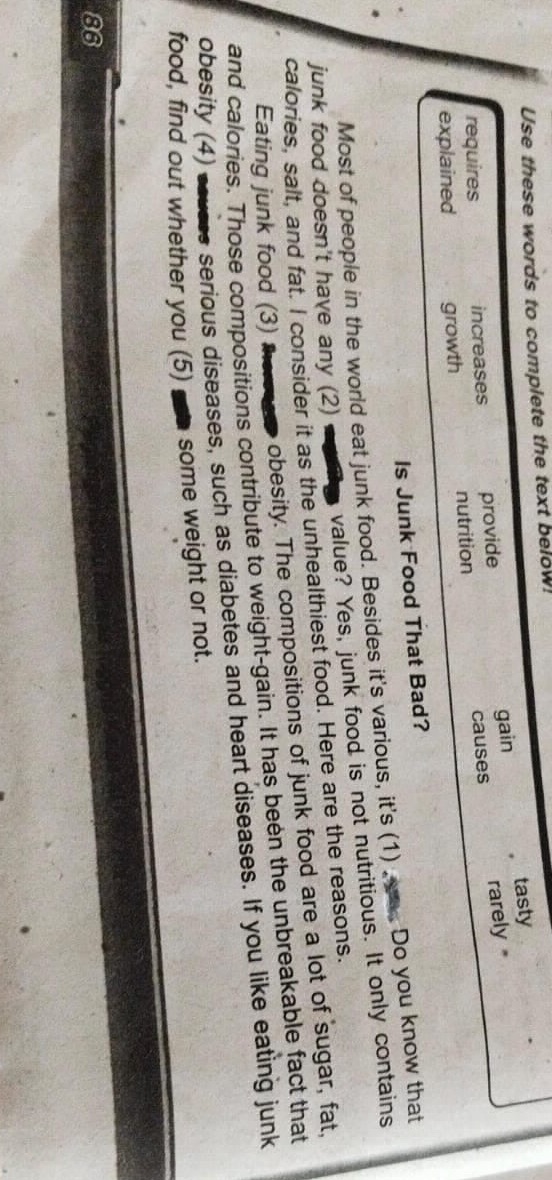 Use these words to complete the text below 1 | StudyX