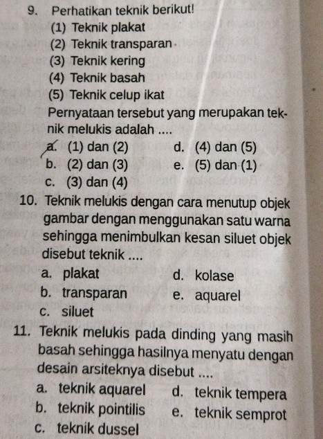 9 Perhatikan teknik berikut (1) Teknik | StudyX