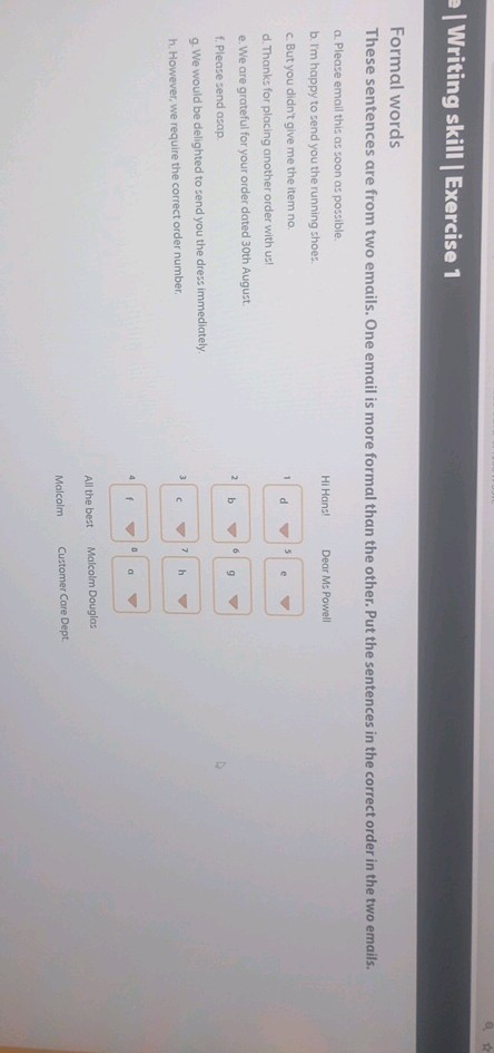 Writing skill Exercise 1 Formal words These | StudyX