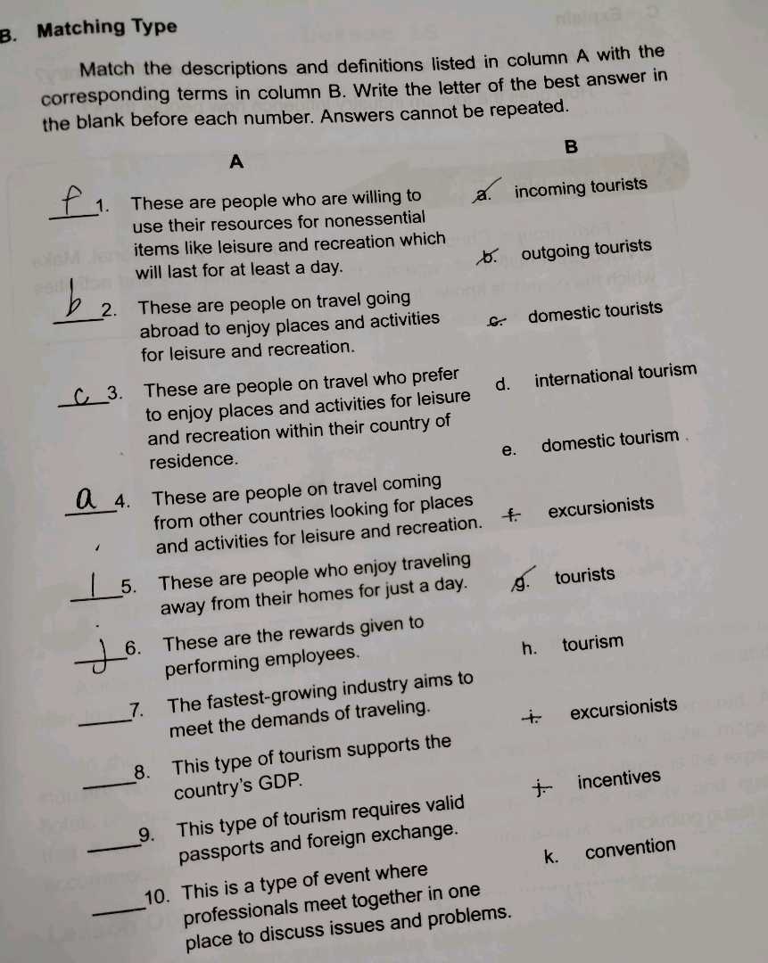 B Matching Type Match the descriptions and | StudyX