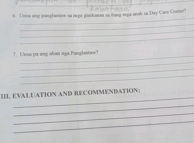 6 Unsa ang panglantaw sa mga ginikanan sa | StudyX