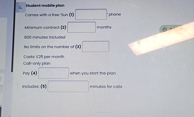 Student mobile plan Comes with a free Sun | StudyX