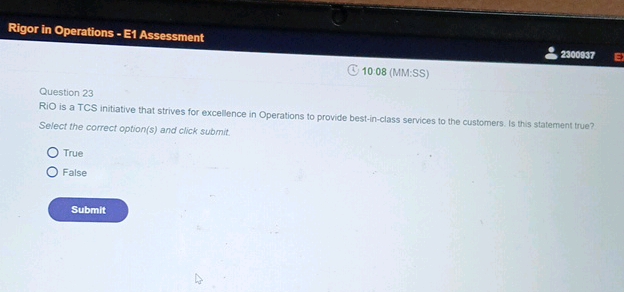Rigor in Operations - E1 Assessment 2300837