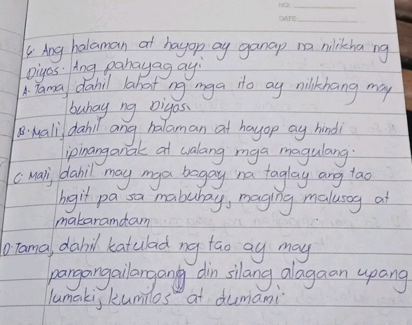 DATE 4 Ang halaman at hayop ay ganap ma | StudyX