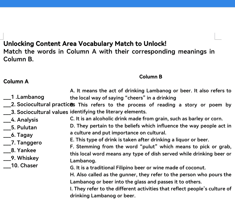 Unlocking Content Area Vocabulary Match to | StudyX