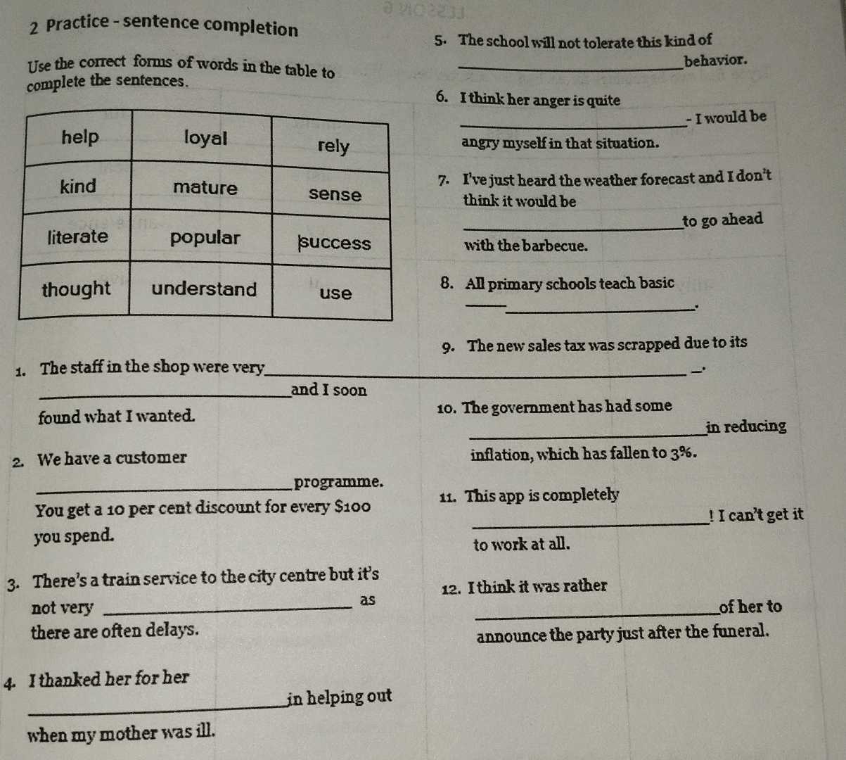 2 Practice-sentence completion Use the | StudyX