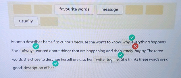 favourite words message usually Arianna | StudyX