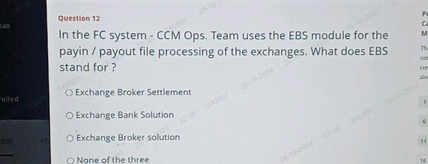 Question 12 In the FC system - CCM Ops Team | StudyX