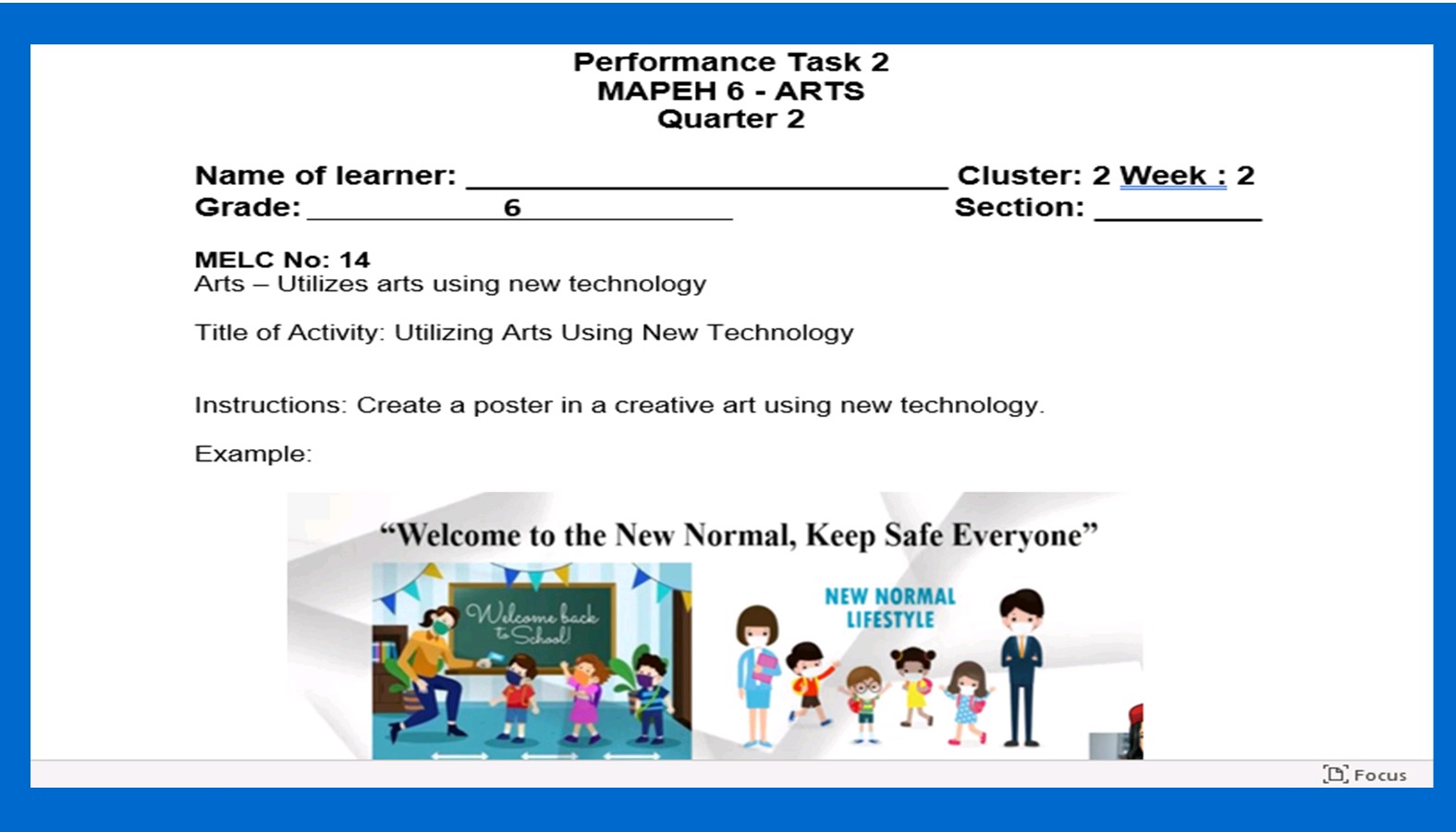 Performance Task 2 MAPEH 6 - ARTS Quarter 2 | StudyX