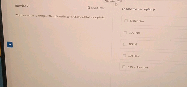 Attempted 17/50 Question 21 Revisit Later | StudyX