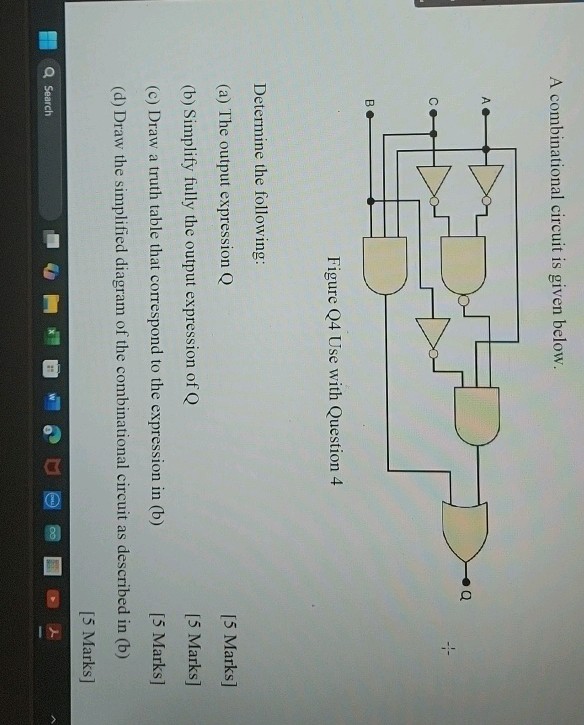 A combinational circuit is given below | StudyX