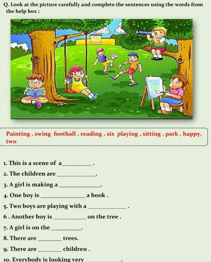 Q Look at the picture carefully and complete | StudyX