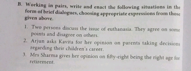 B Working in pairs write and enact the | StudyX