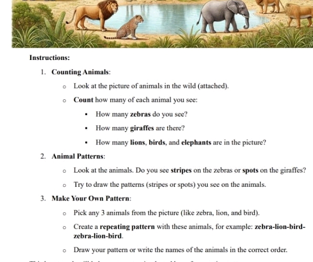 Instructions 1 Counting Animals - Look at | StudyX