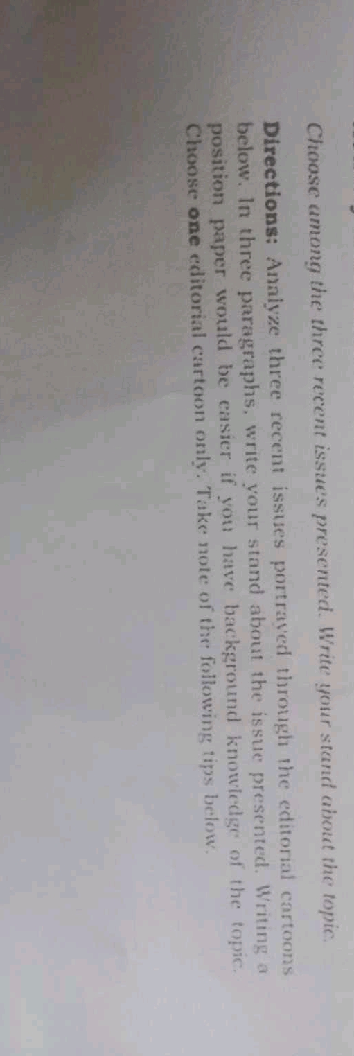 Choose among the three recent issues | StudyX