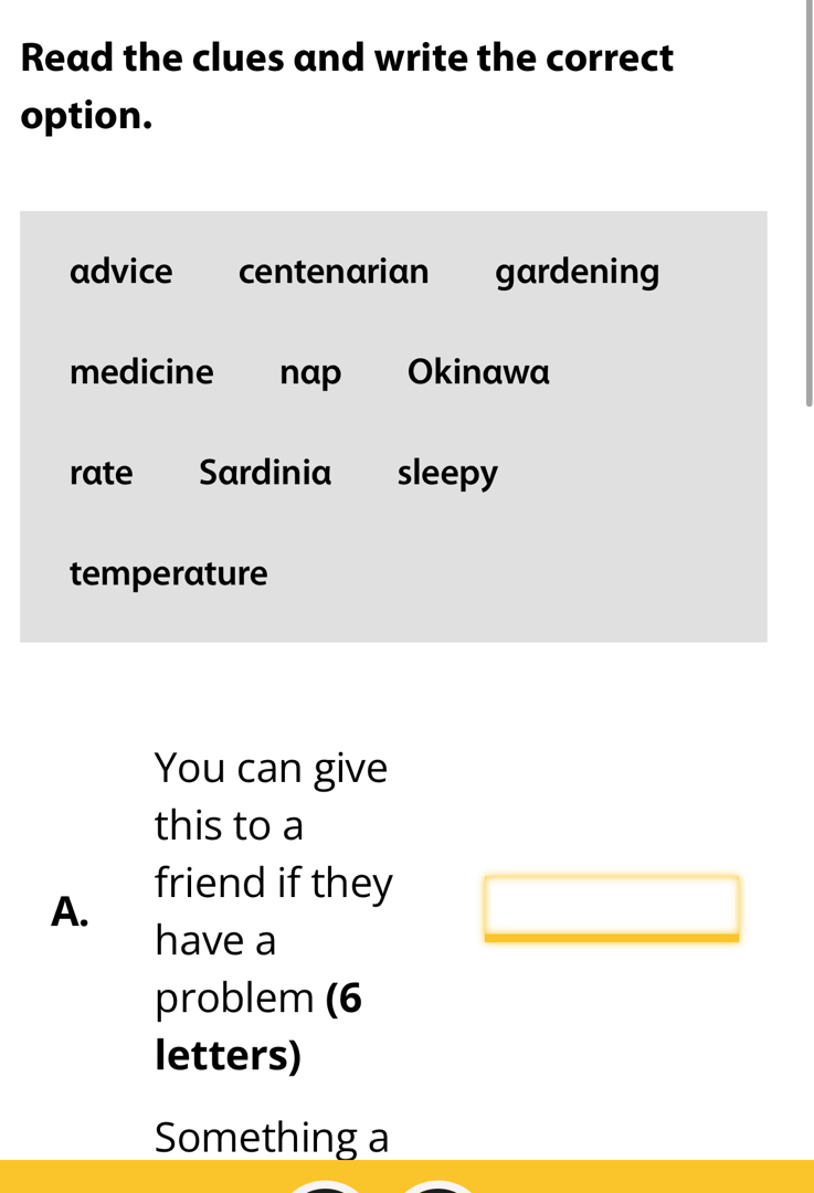 Read the clues and write the correct option | StudyX