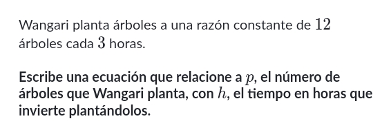 Wangari planta rboles a una razn constante | StudyX