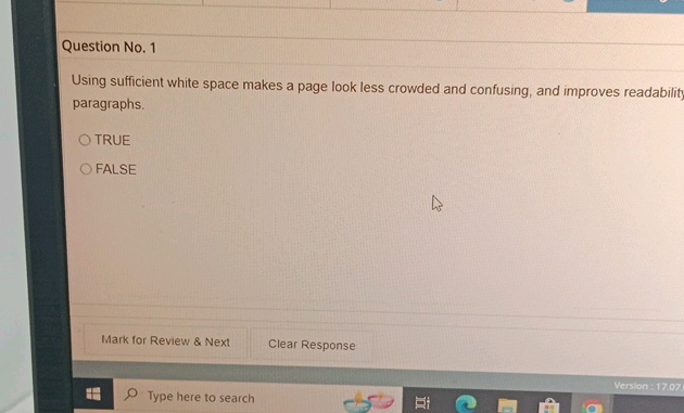 Question No 1 Using sufficient white space | StudyX